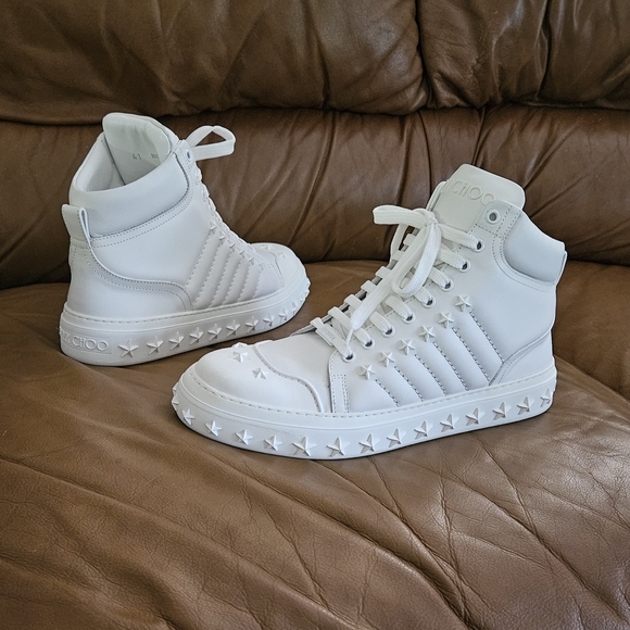 Jimmy Choo | Shoes | New Mens Jimmy Choo White Leather Luxury Designer ...